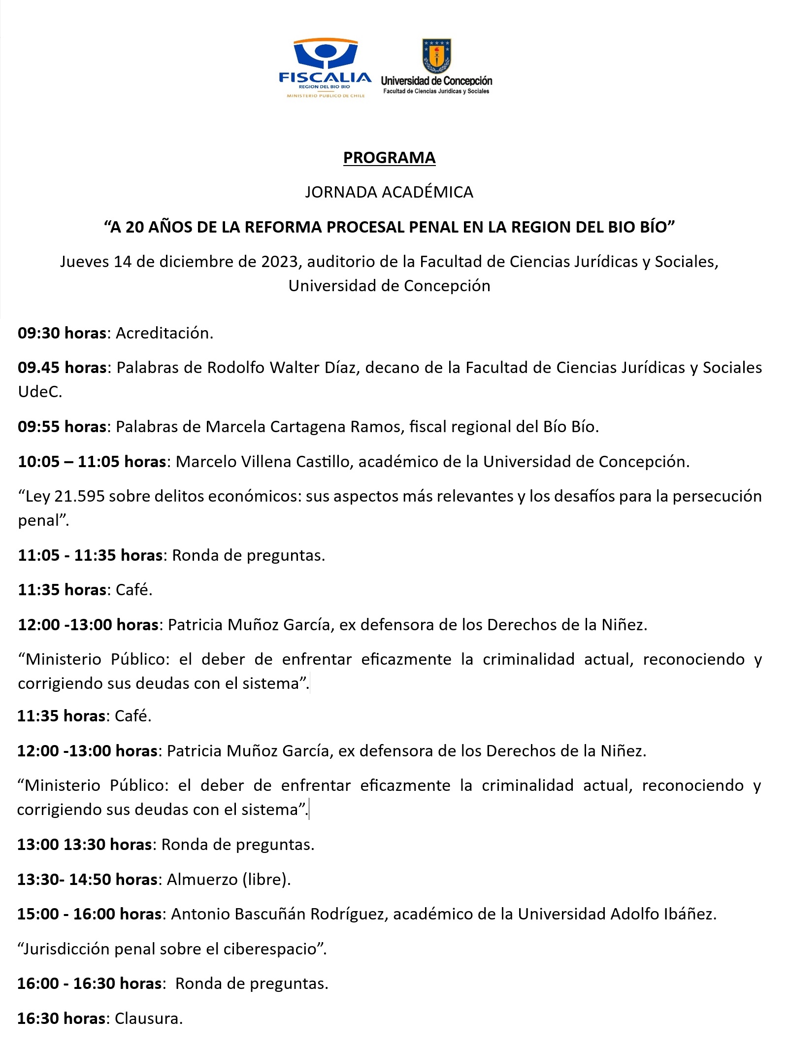 Programa Congreso Internacional | jur.udec.cl